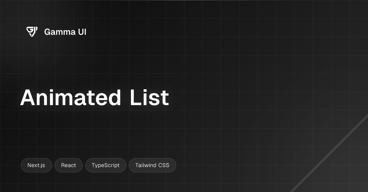 Animated List | React Components & Templates